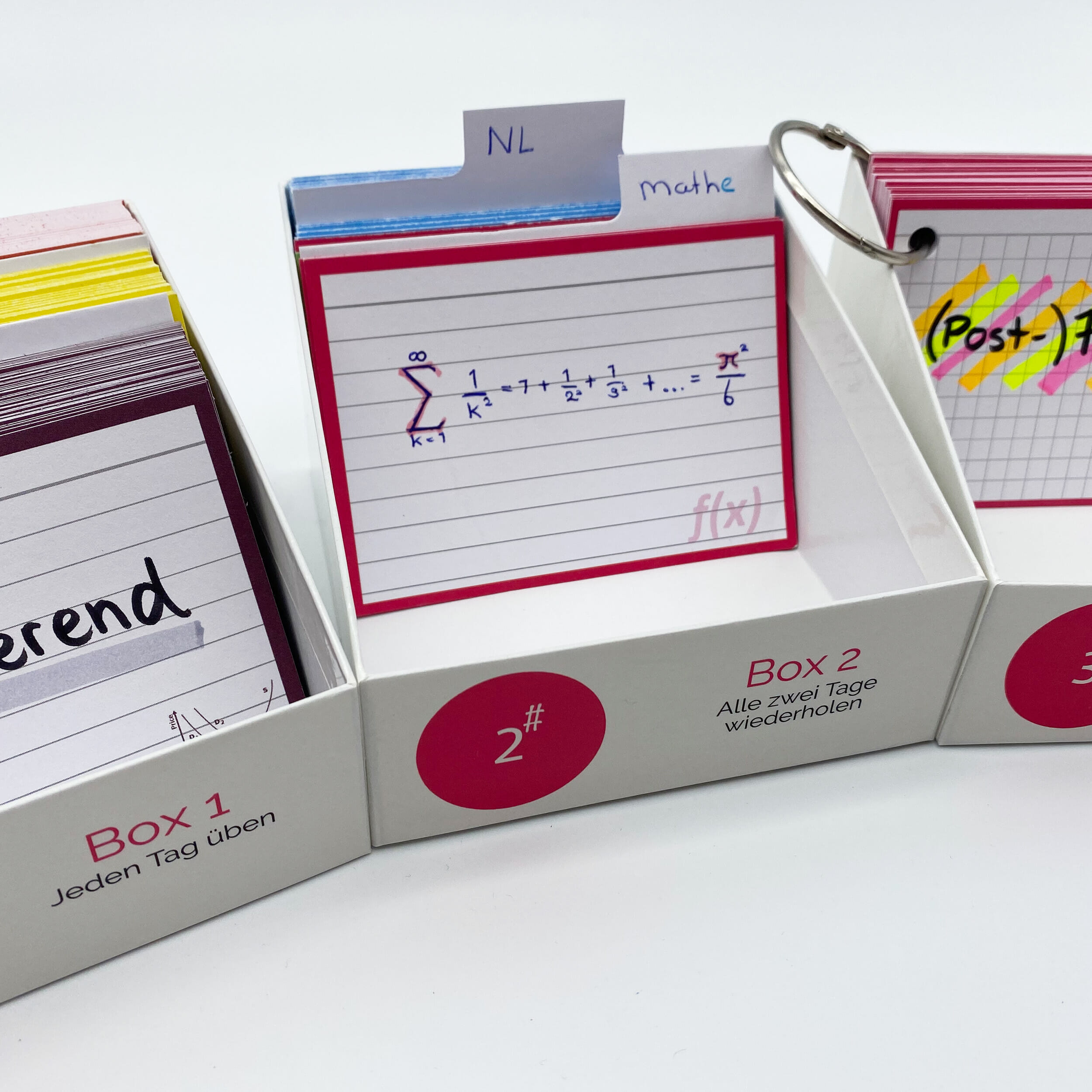 Leitner Karteikartenboxen 3er Set - Confetti Campus