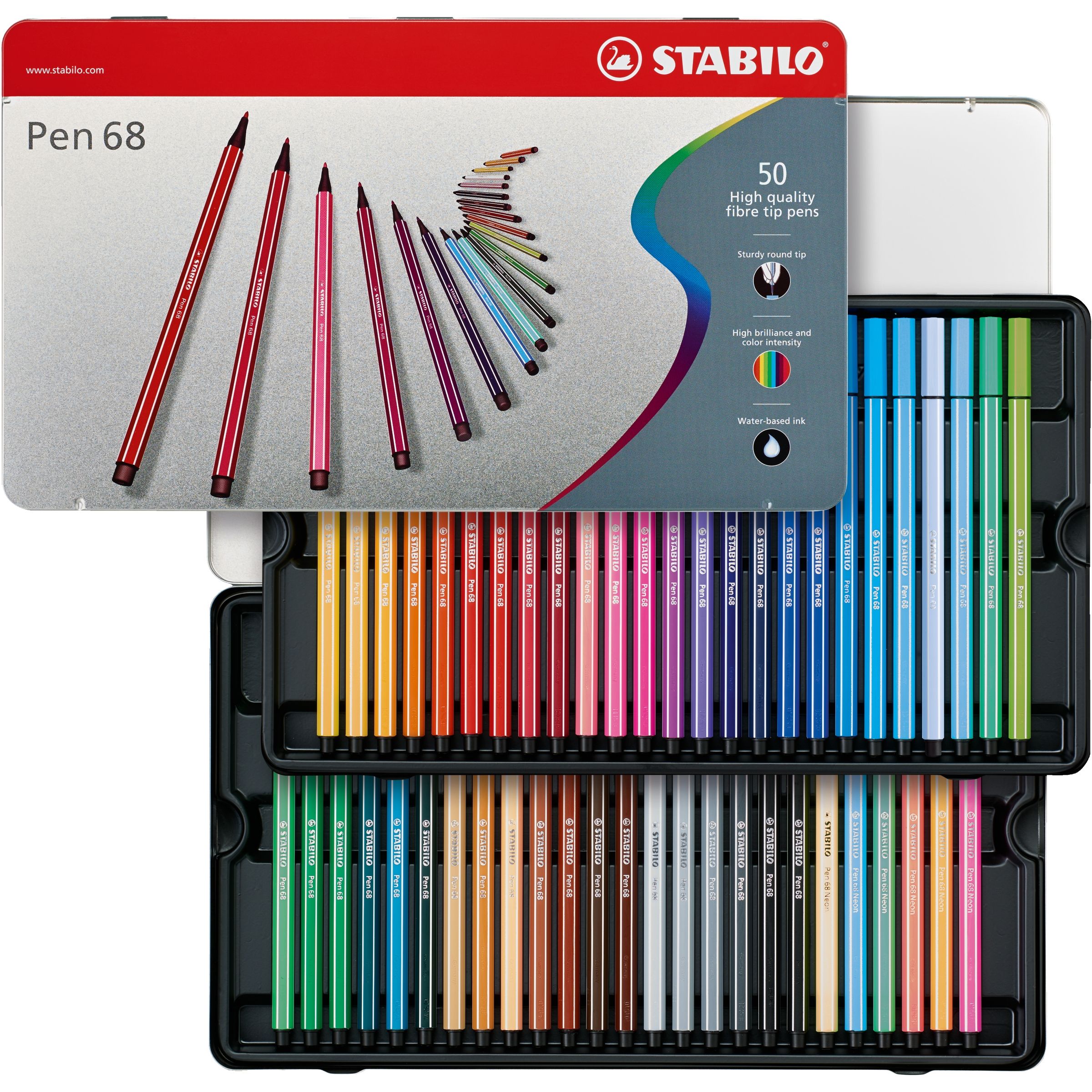 STABILO Pen 68 Premium-Filzstift 50er Metalletui - Confetti Campus