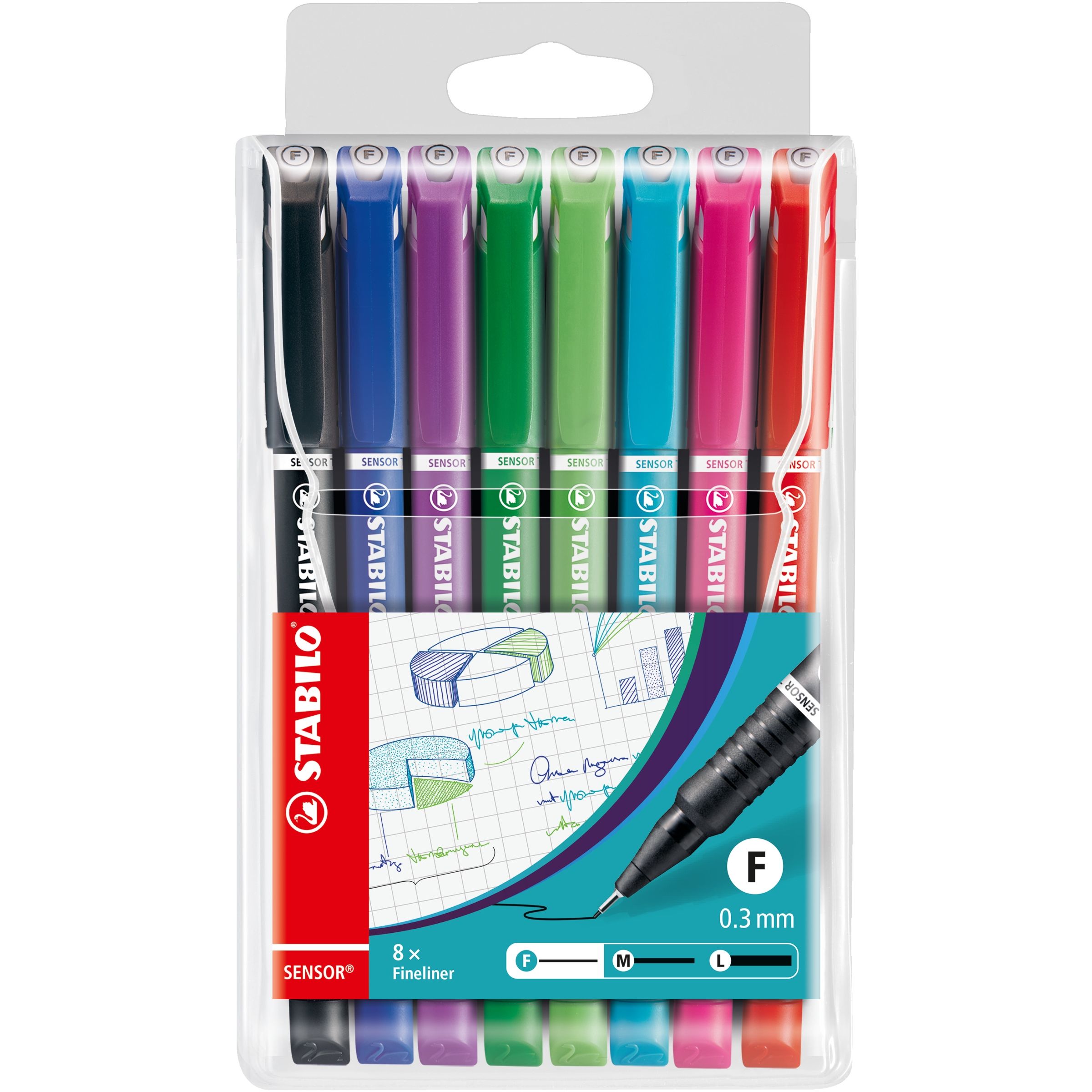 STABILO SENSOR F Fineliner 8er Pack - Confetti Campus