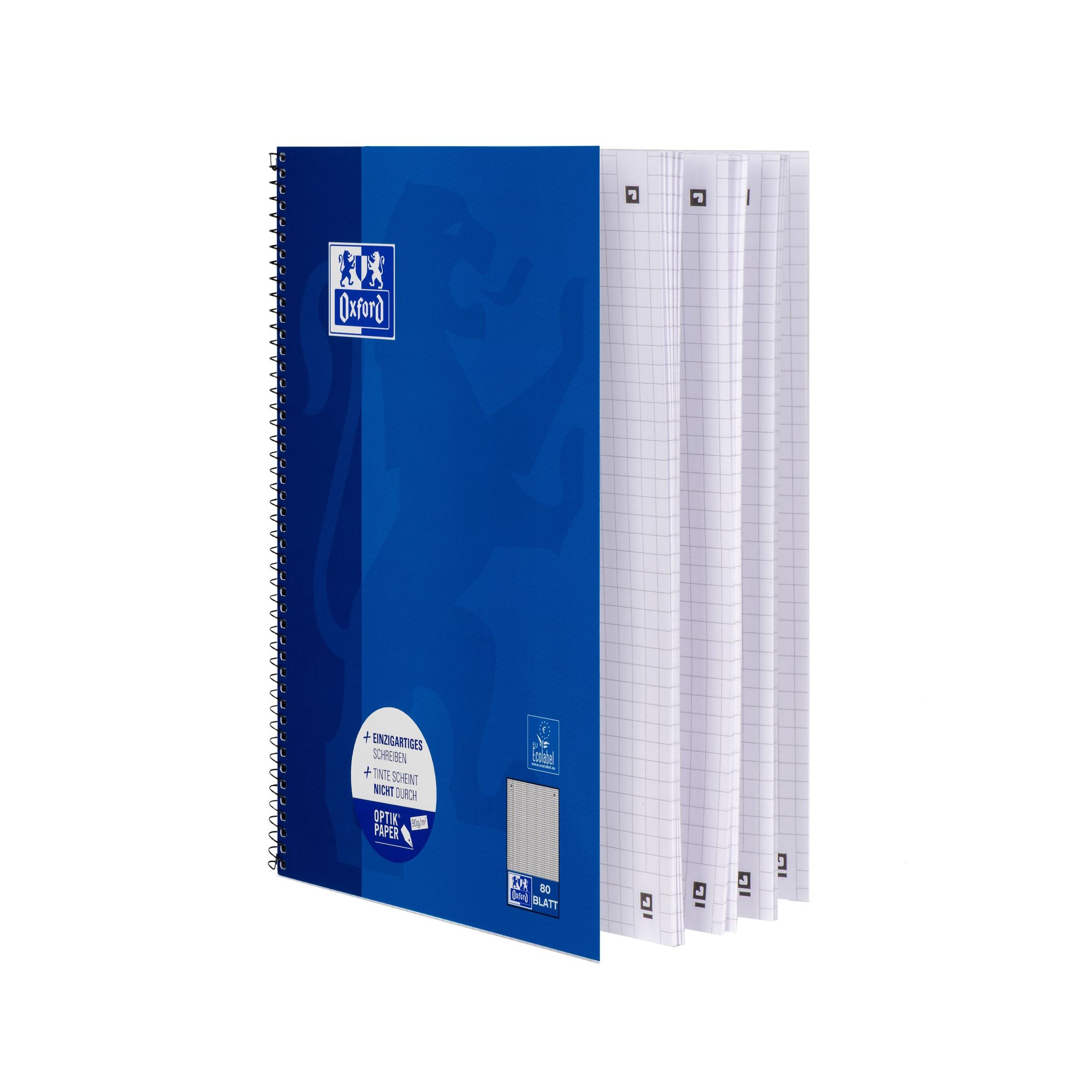 Oxford Collegeblock Kariert A4 blau - Confetti Campus