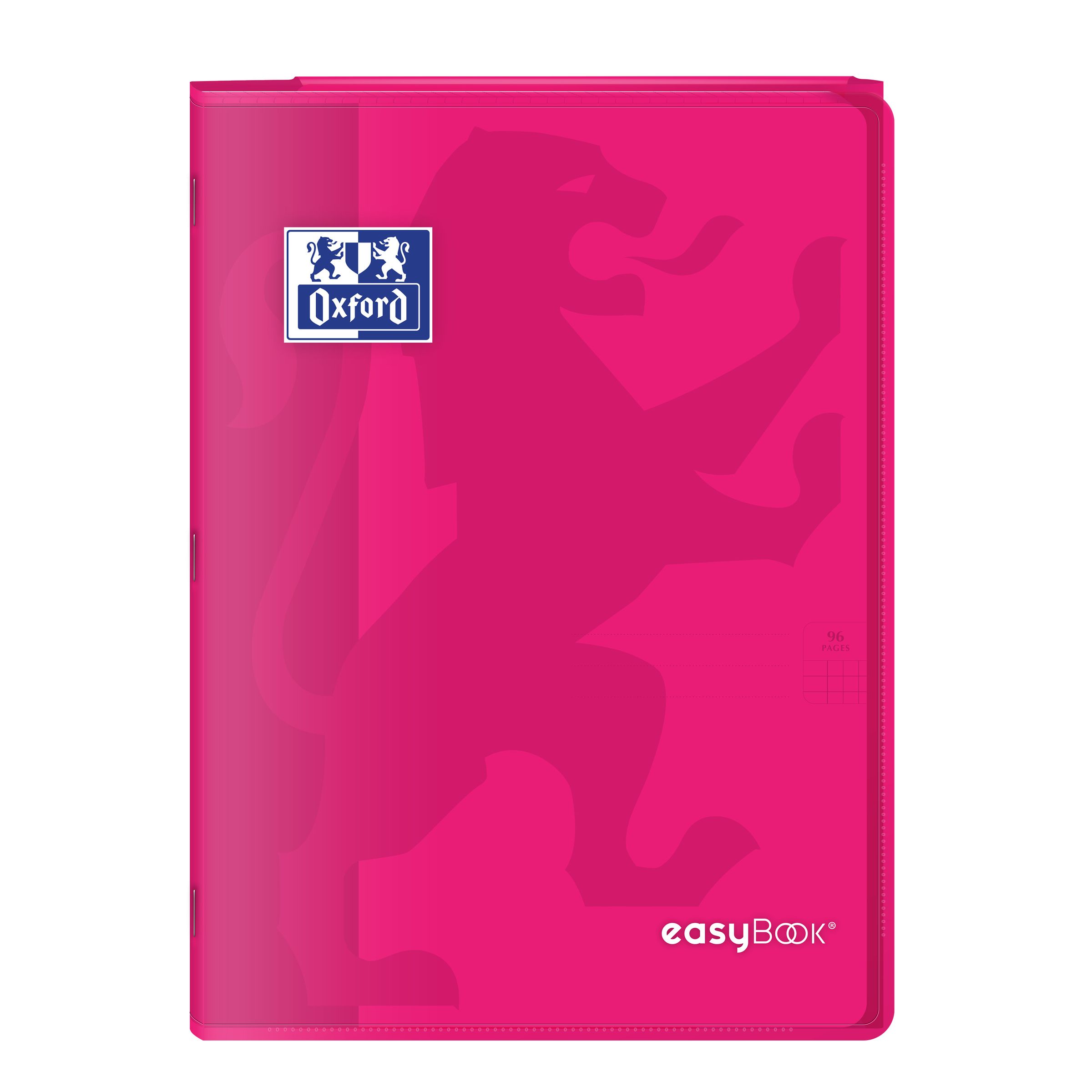 Oxford easyBook® Heft mit integriertem Hefter A4 Kariert Pink