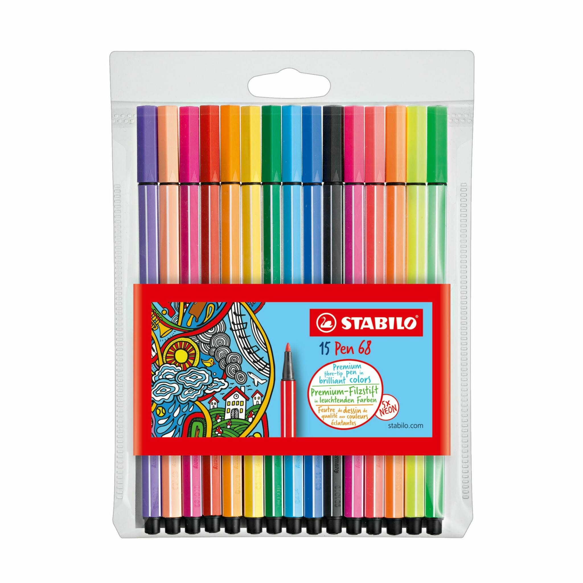 STABILO Pen 68 Premium-Filzstift 50er Metalletui - Confetti Campus