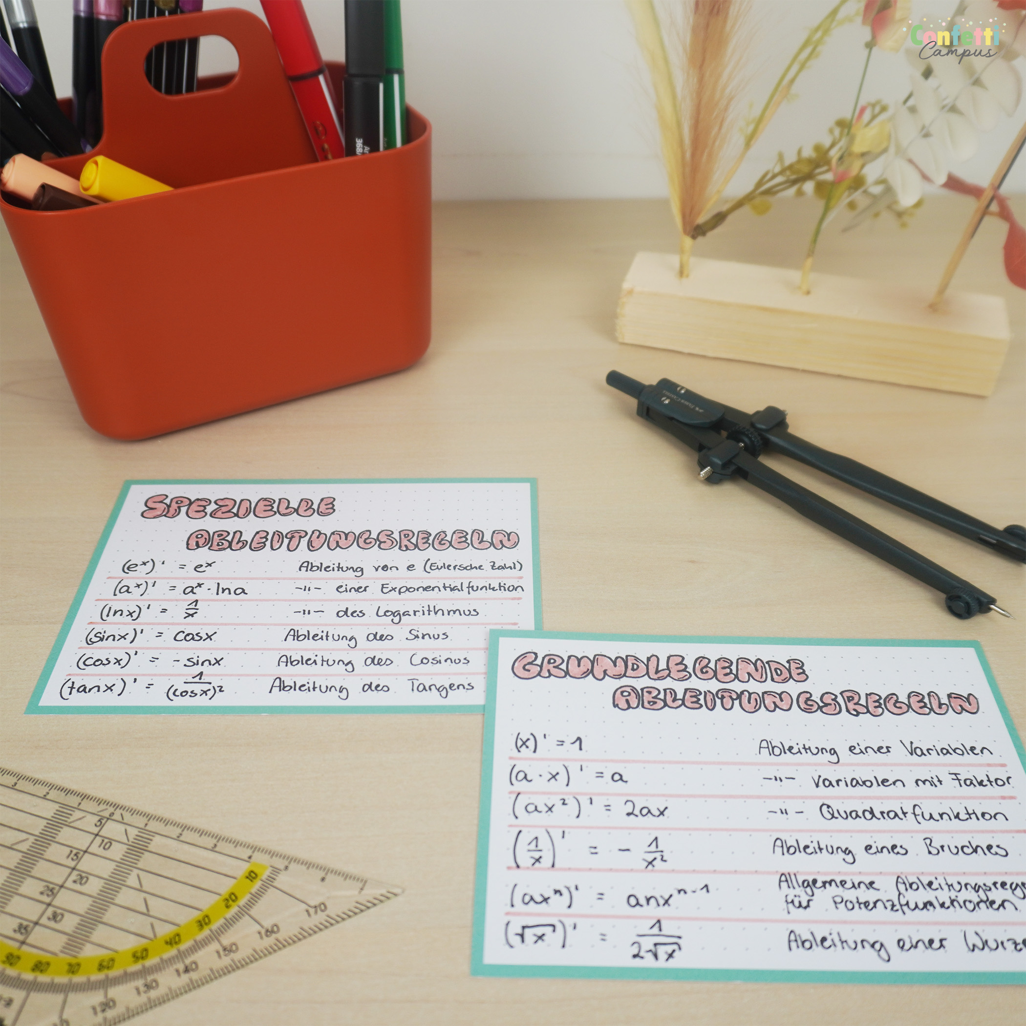 Leitner Flashcards® DUO Karteikarten A6 Pfirsich-Mint