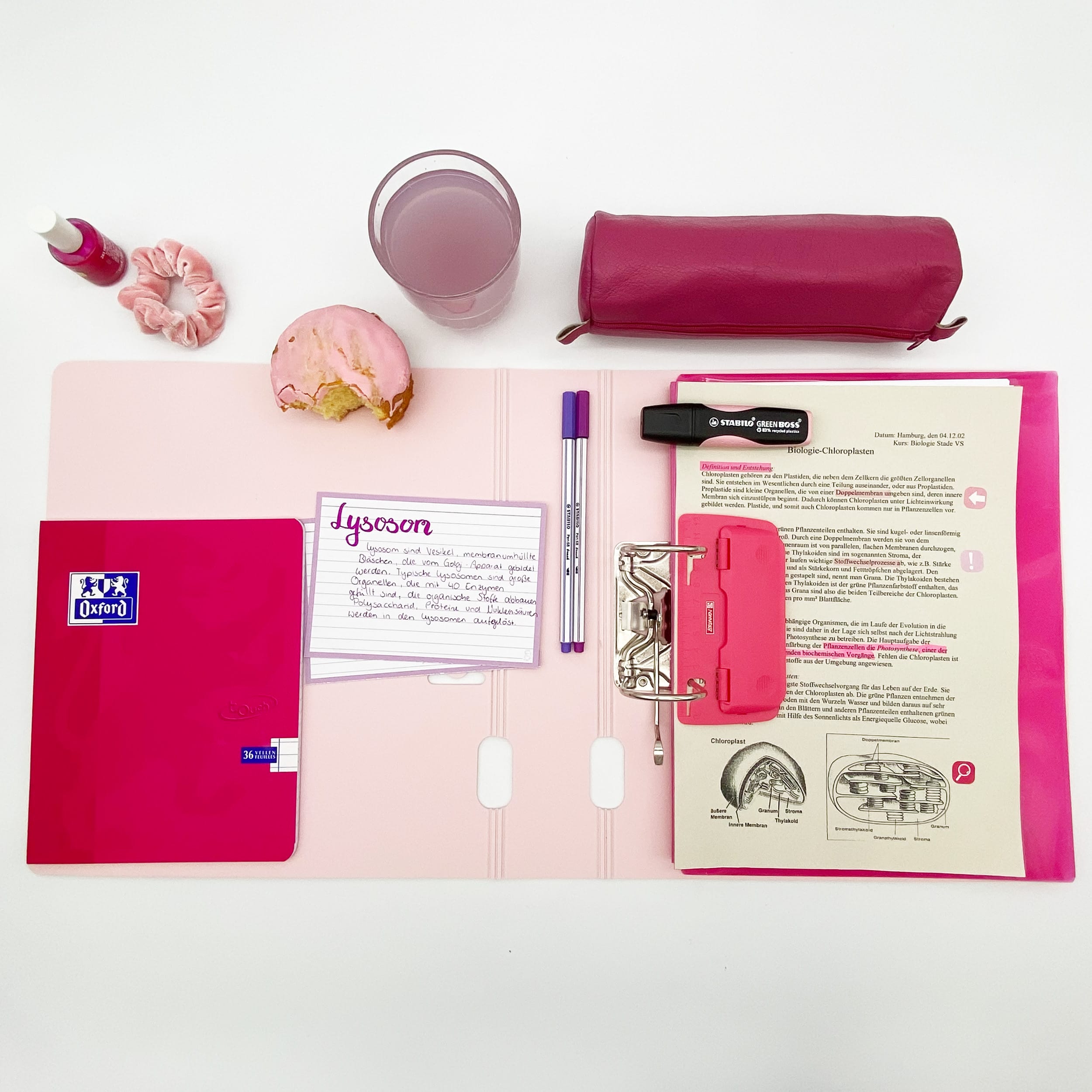 BRUNNEN Abheftbarer Locher für Ordner Rosa