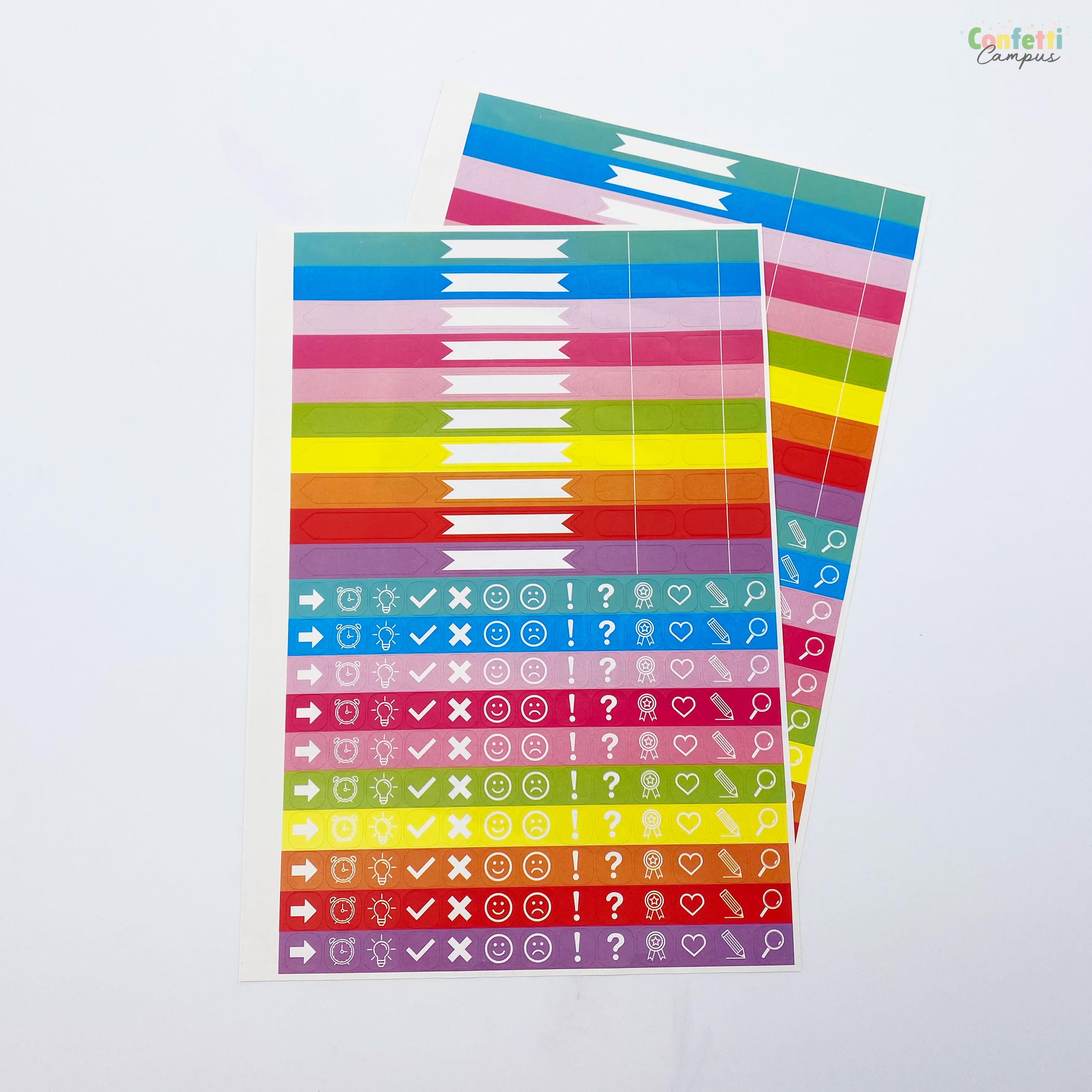 OXFORD Etiketten für Ordner & Lernzettel Bunt