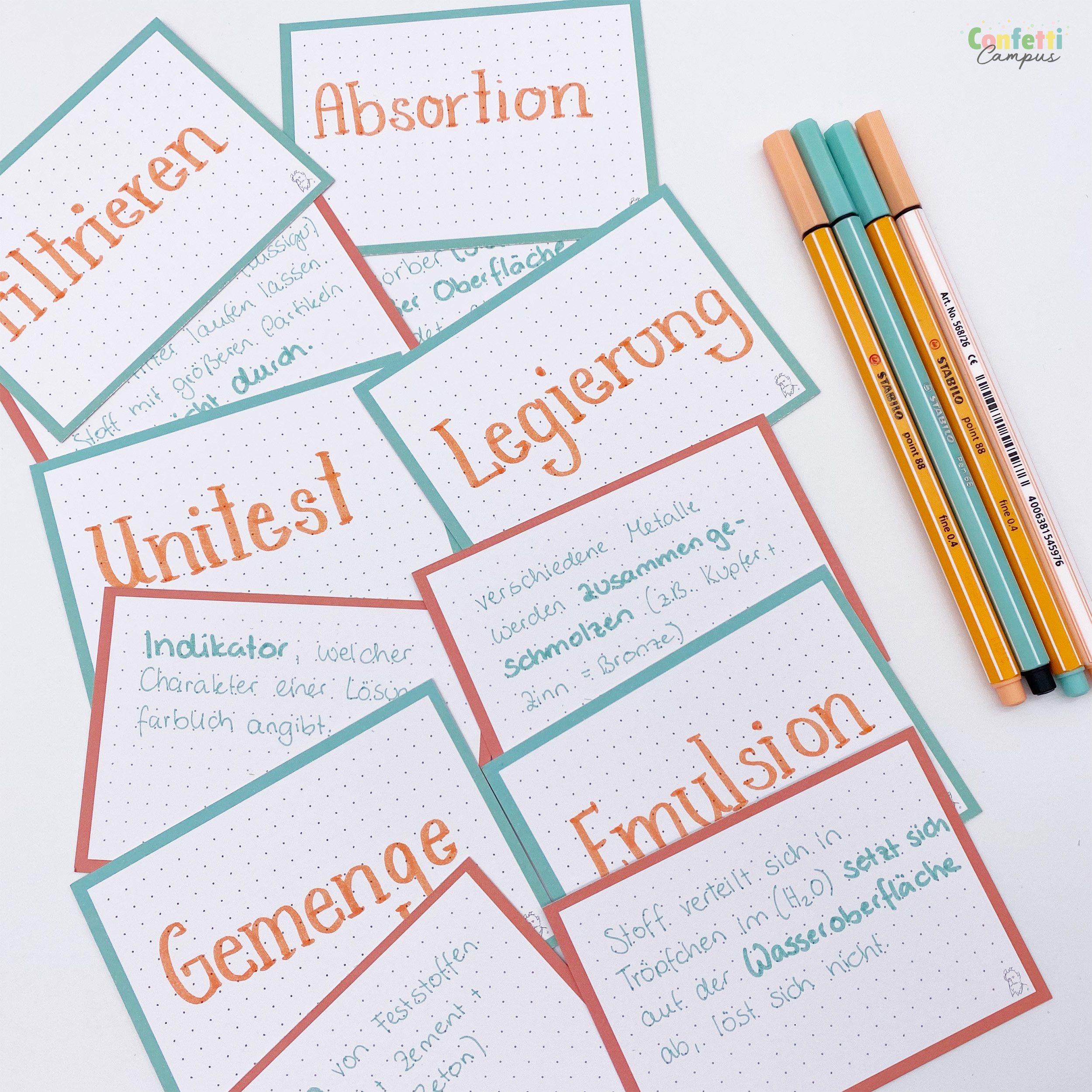 Leitner Flashcards Karteikarten Alle Kollektionen 1100 Stück A7 ...