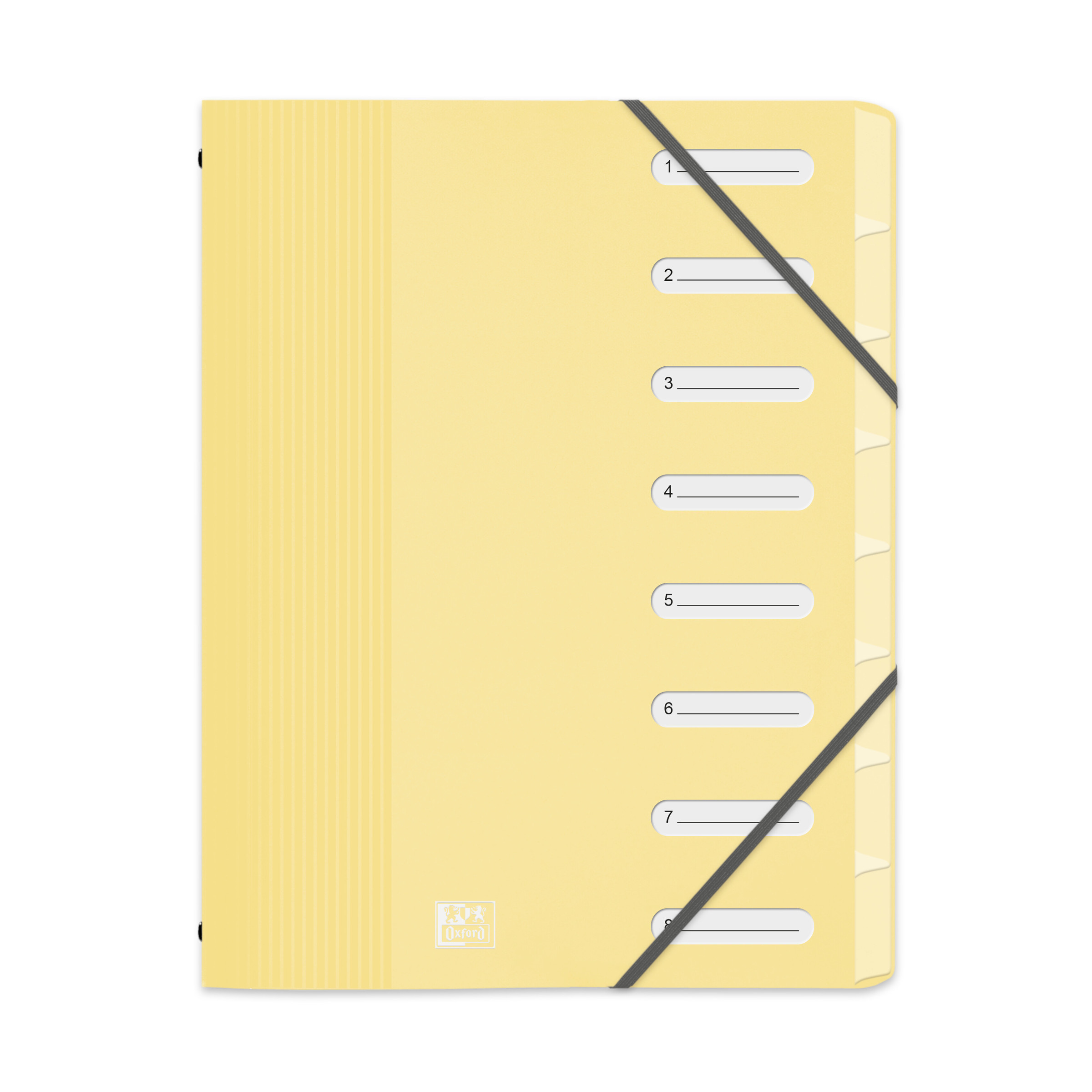 Oxford Fächermappe A4 mit 9 Fächern Plastik Hellgelb