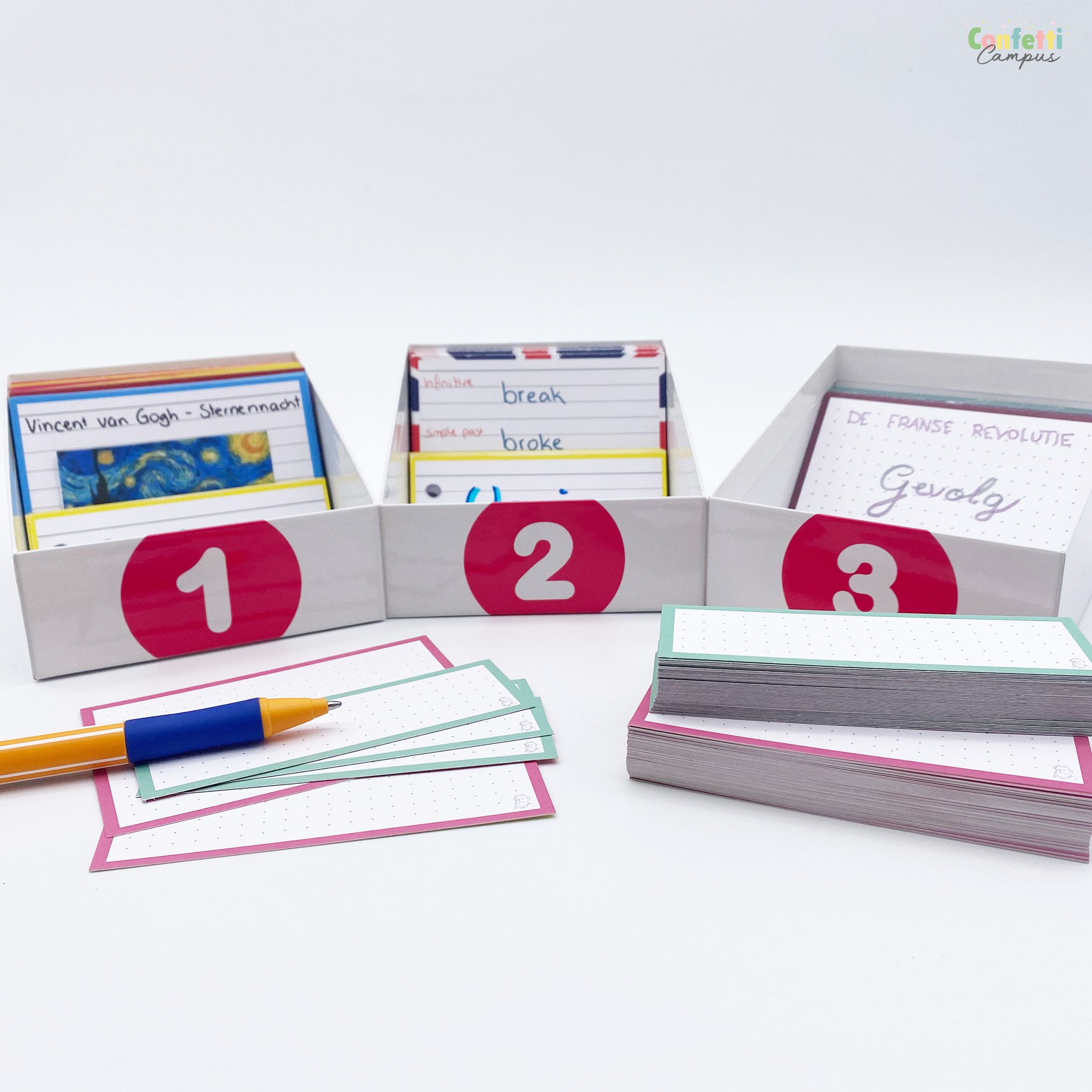 Leitner Flashcards® Leitner System Starterset - Confetti Campus