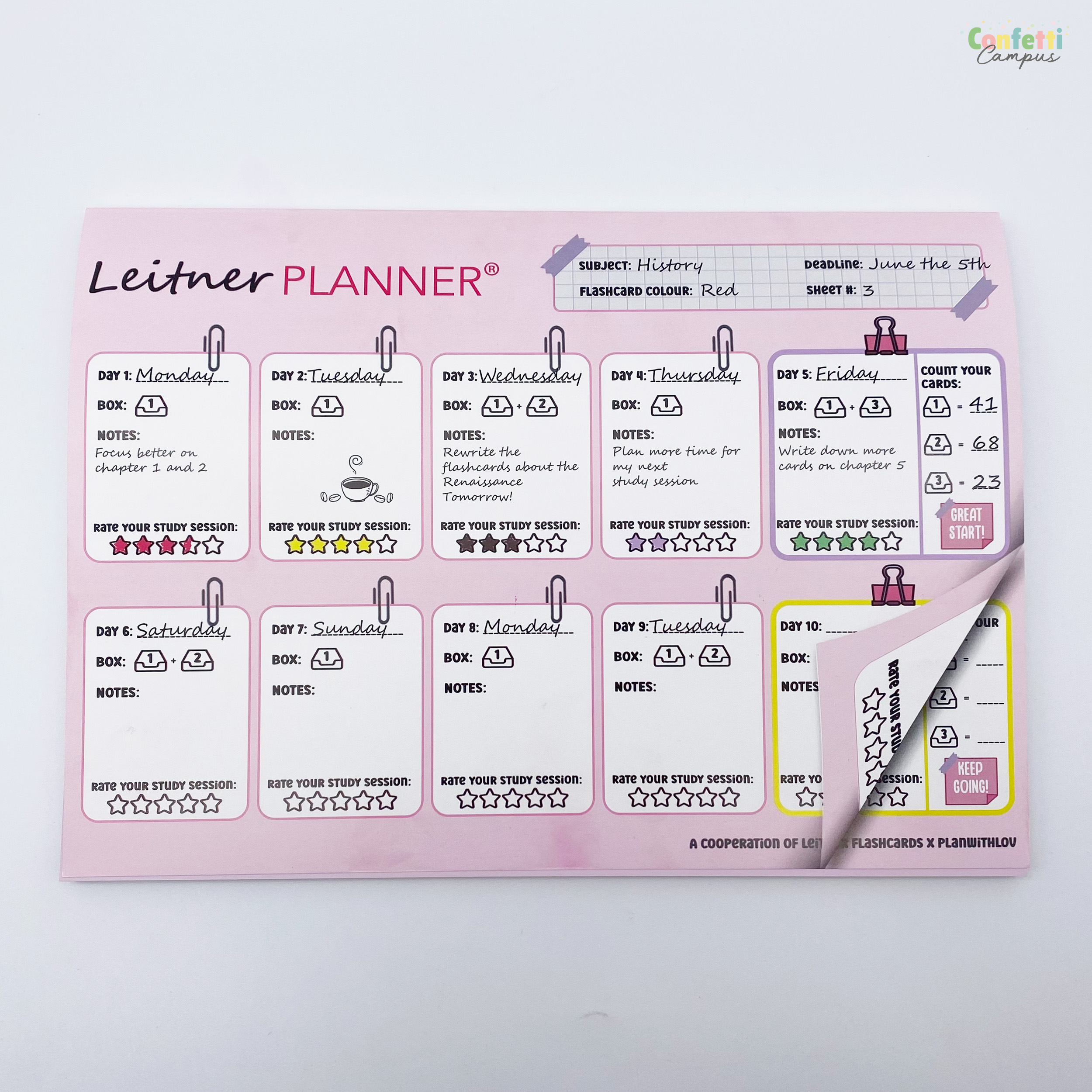 Leitner Planner A4 - Planer zum Lernen nach der Leitner Methode ...