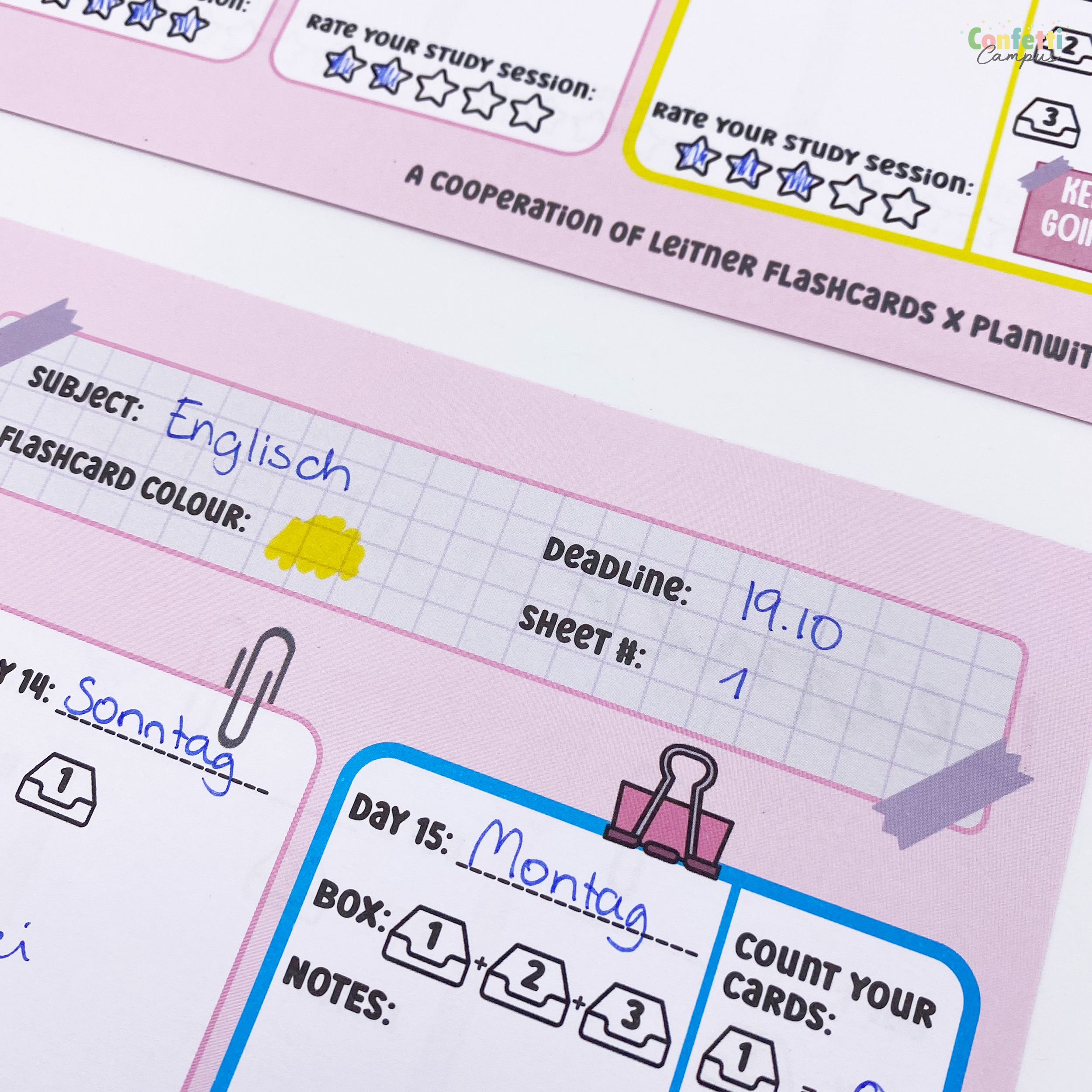 Leitner Flashcards® Leitner System Starterset - Confetti Campus
