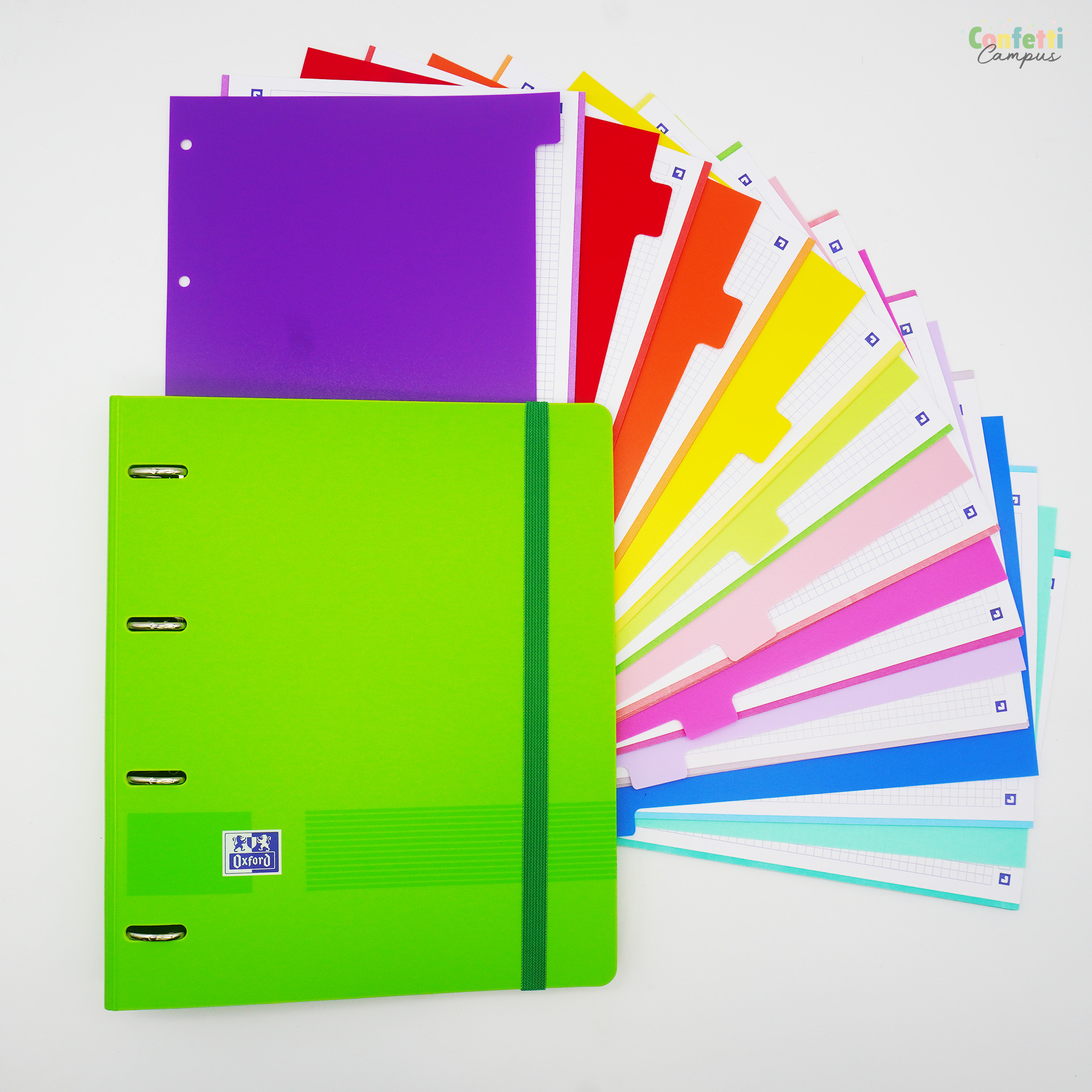 Gefüllter Ringordner mit Register & Einlagen | Confetti Campus