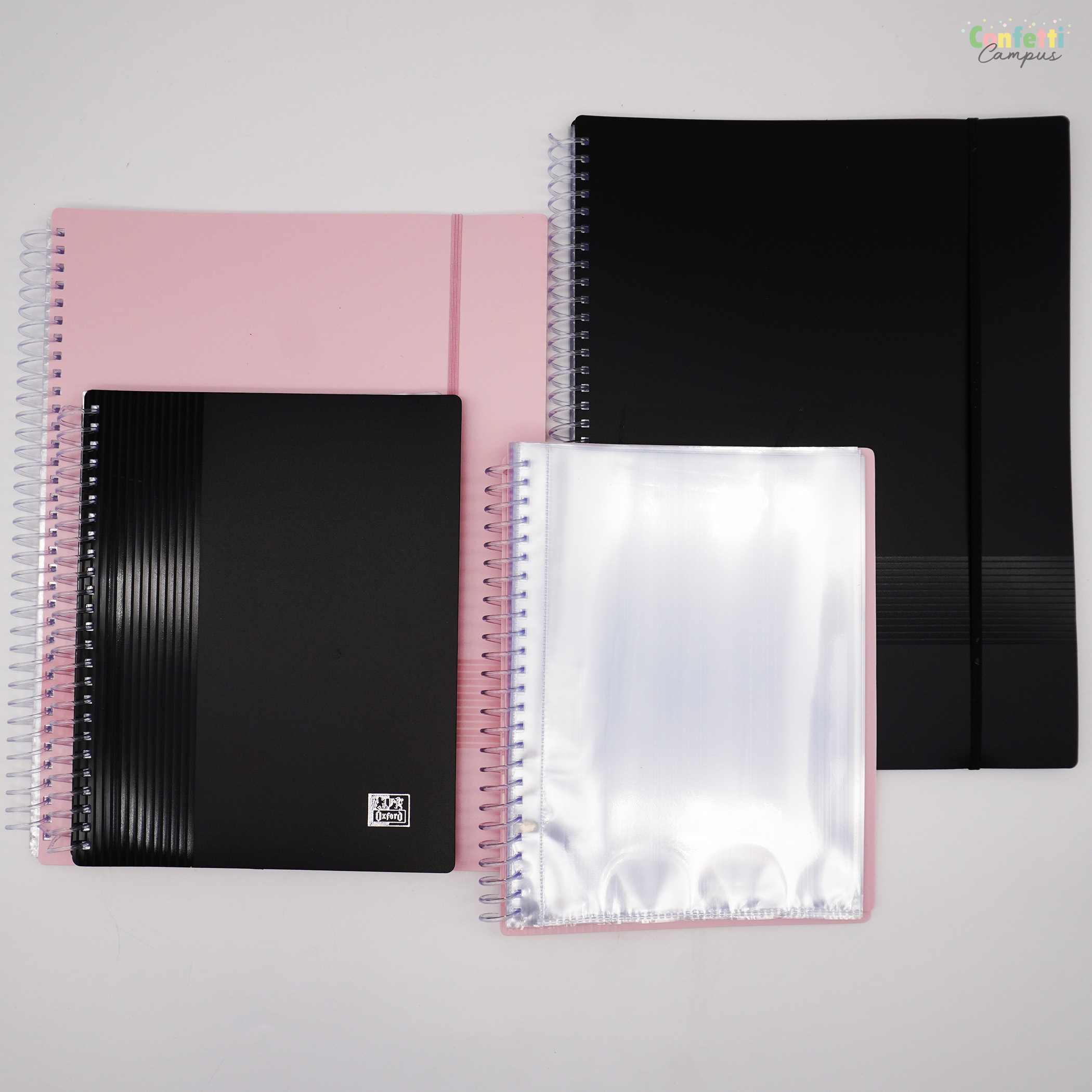 Oxford Mappe mit Klarsichthüllen A5 Schwarz