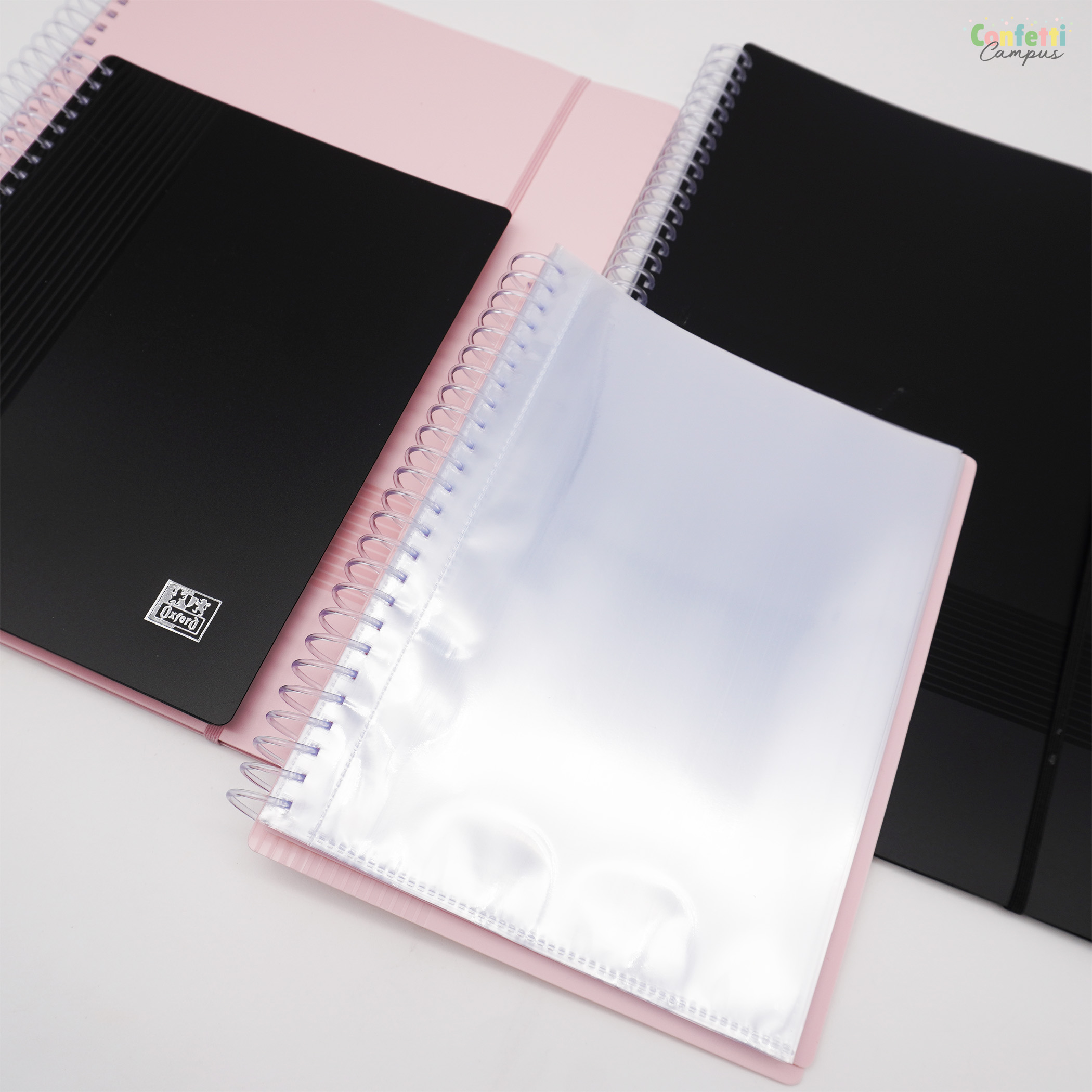 Oxford Mappe mit Klarsichthüllen A5 Schwarz