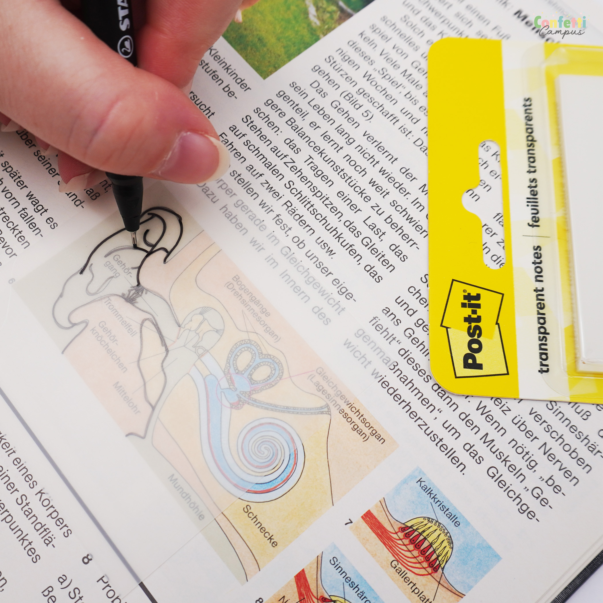 POST-IT durchsichtige Haftnotizen 73mmx73mm transparent