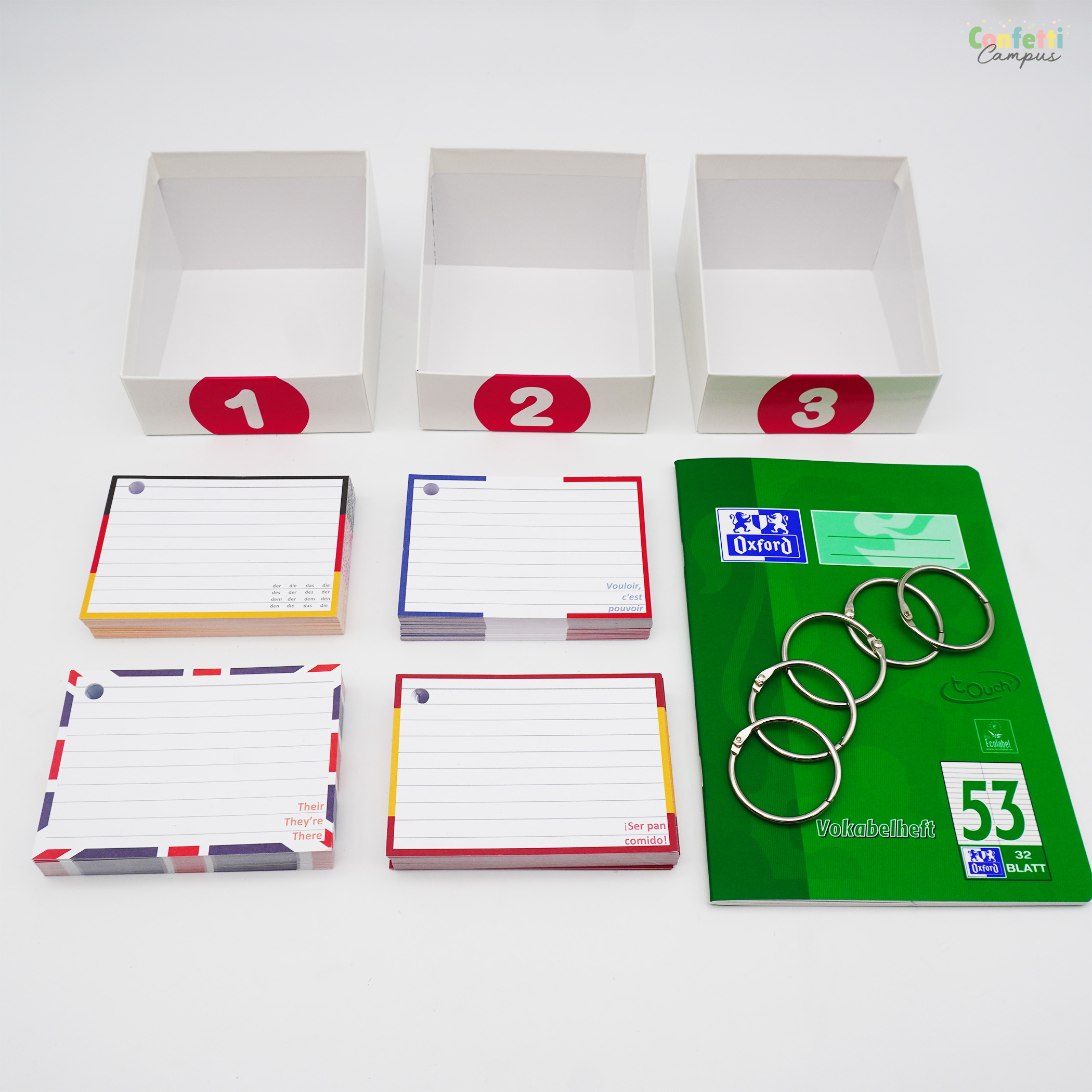 Leitner Flashcards® Leitner System Starterset - Confetti Campus