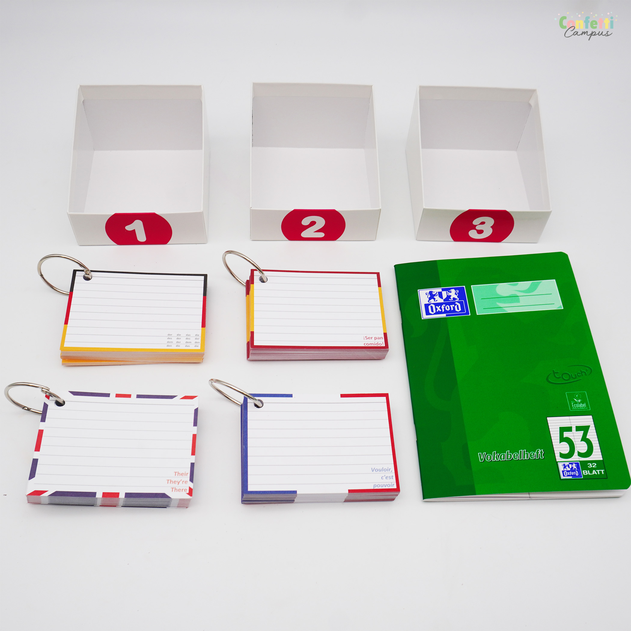 Leitner Flashcards® Leitner System Starterset - Confetti Campus