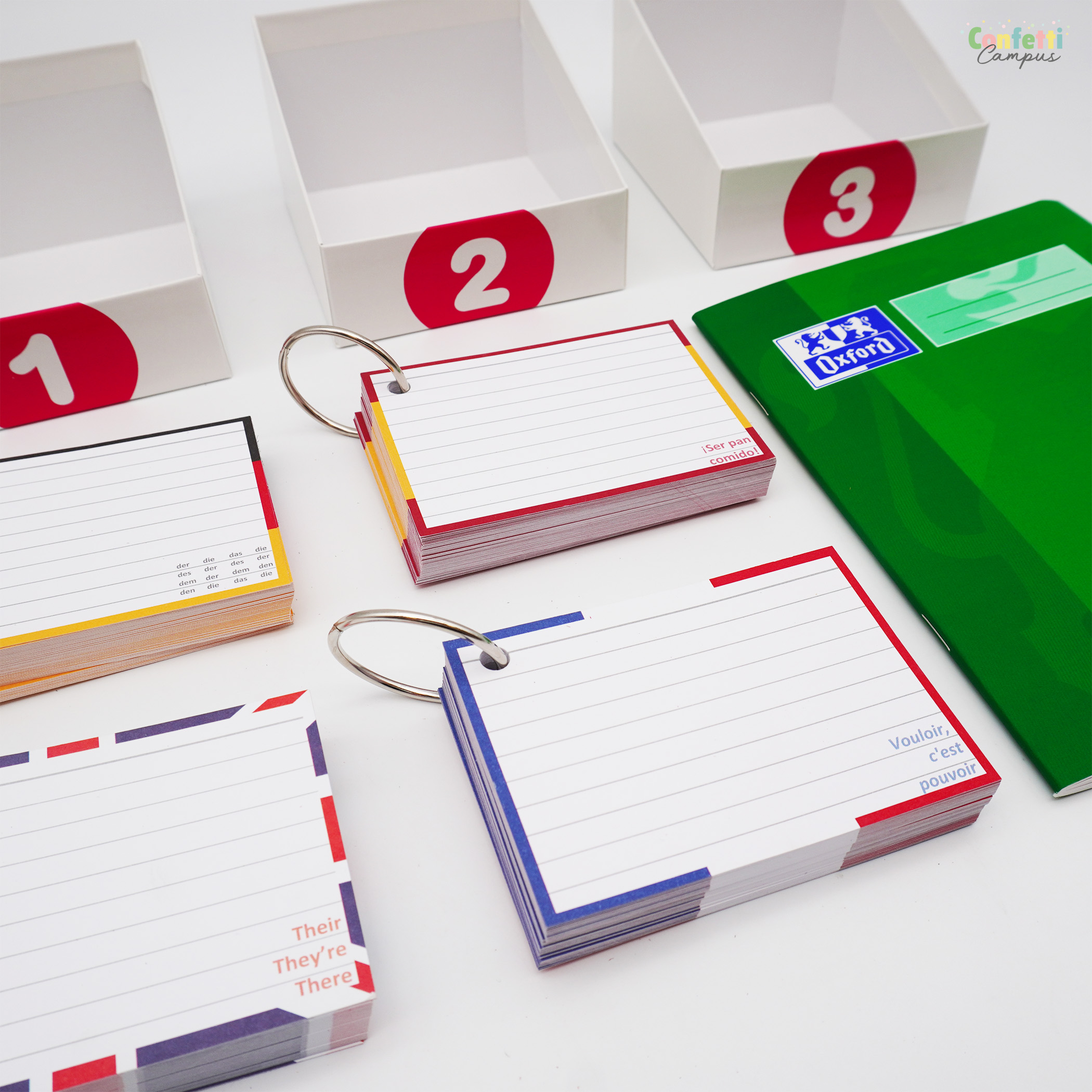 Leitner Flashcards® Leitner System Starterset - Confetti Campus