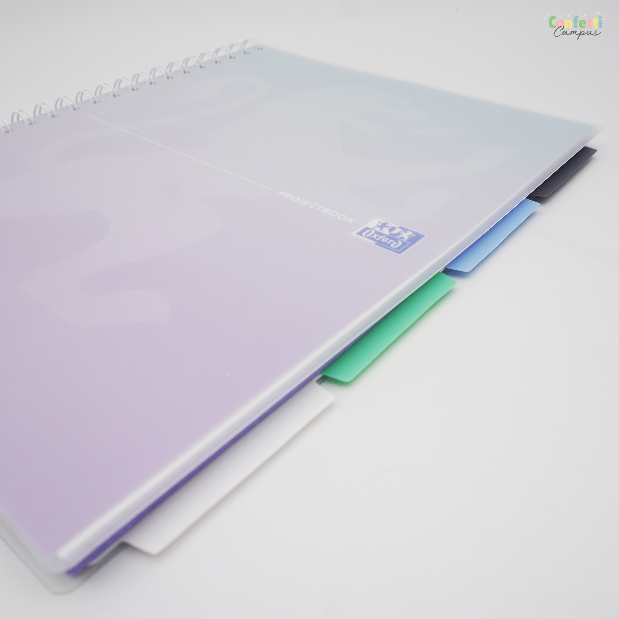 OXFORD Collegeblock mit Register Kariert A4 Lila-Blau - Confetti Campus