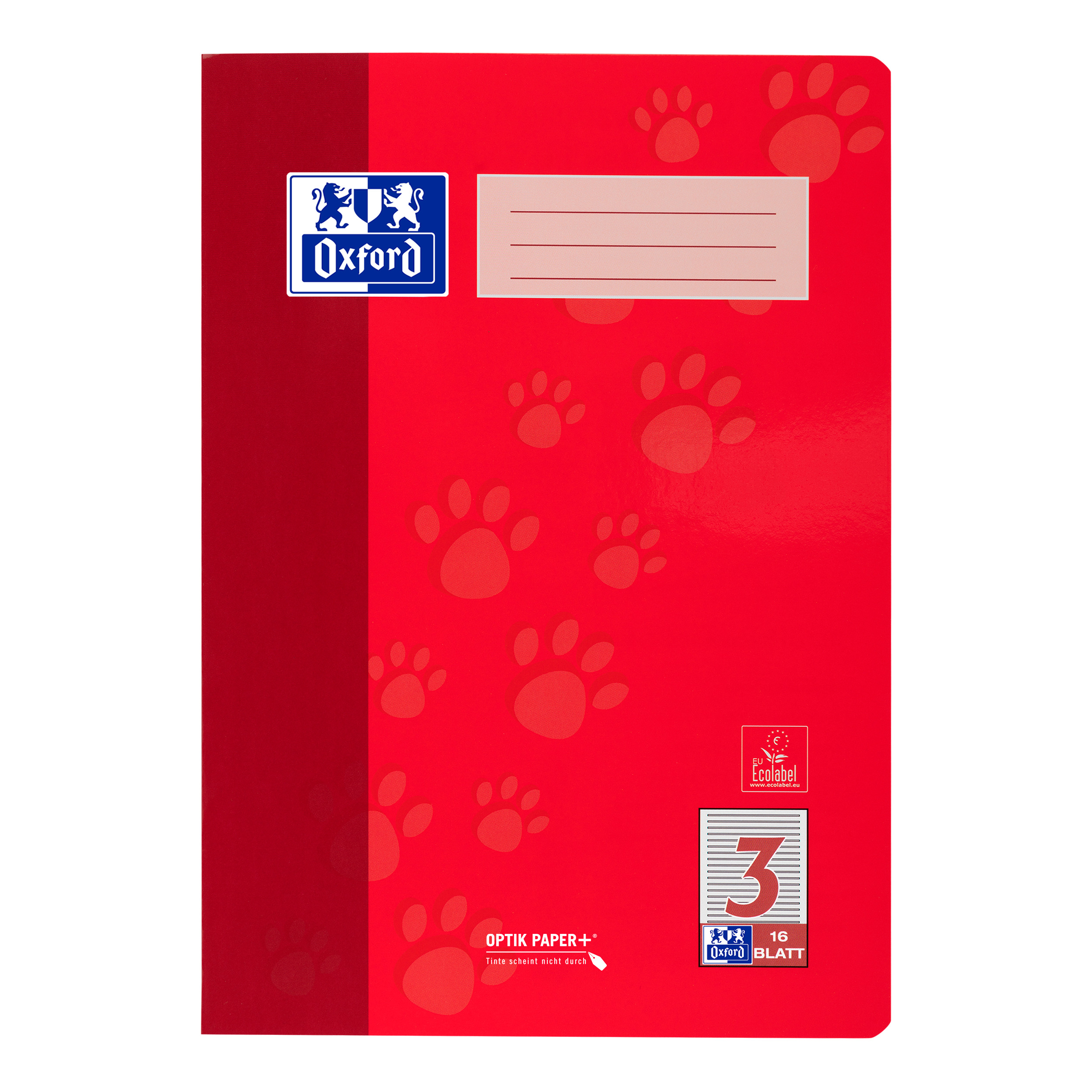 OXFORD Schulheft A4 mit Übungs-Lineatur 3 Rot - Confetti Campus