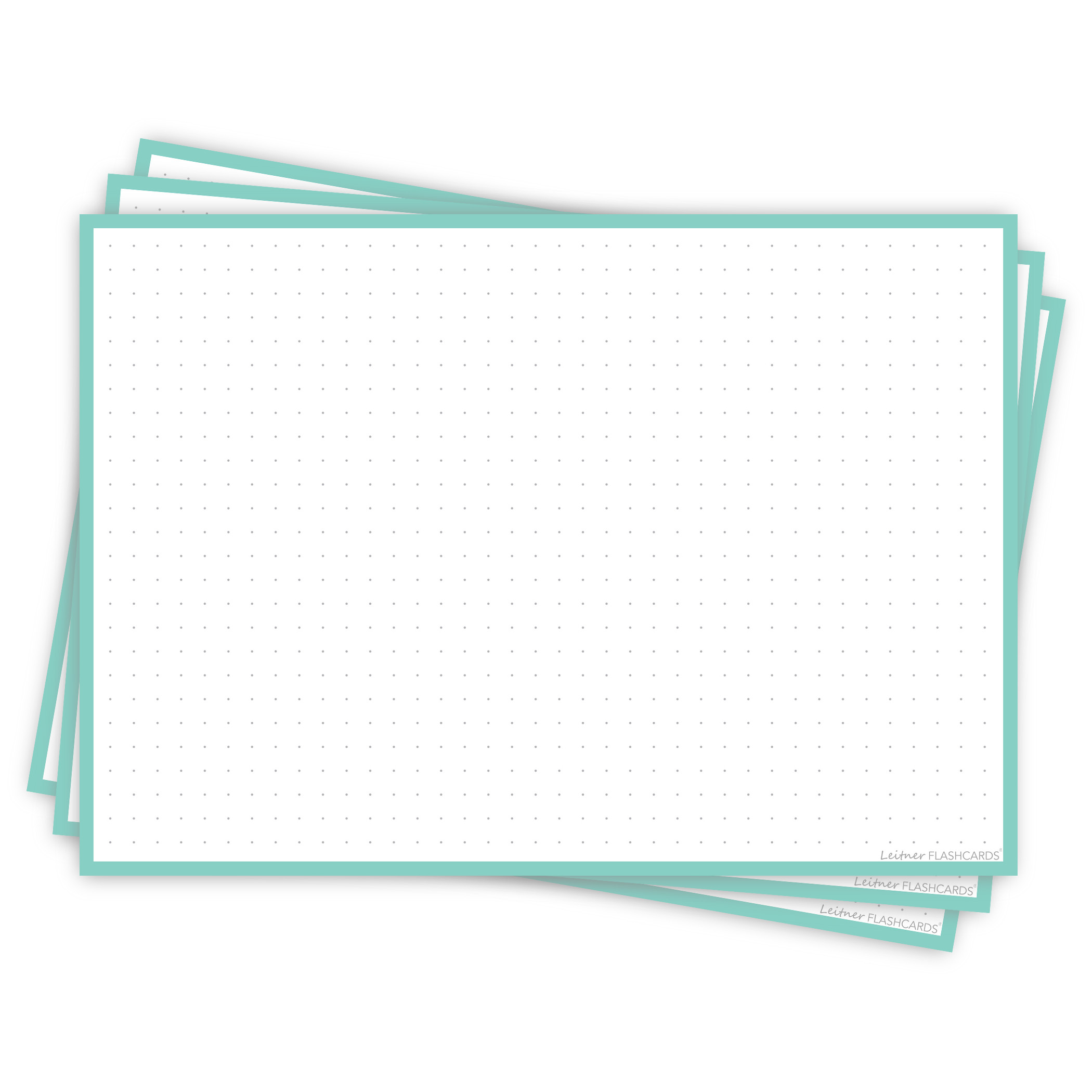 Leitner Flashcards® Karteikarten A5 Dotted Mint Grün