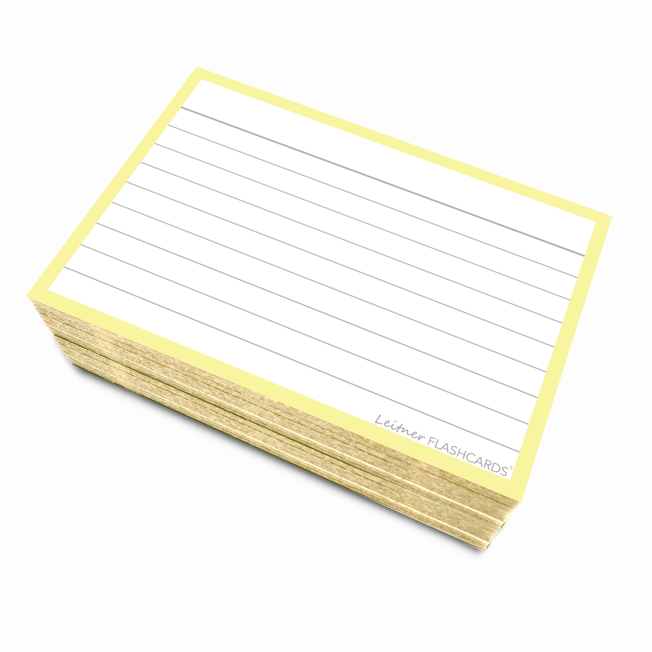 Leitner Flashcards Karteikarten A7 Pastell Gelb Liniert - Confetti Campus